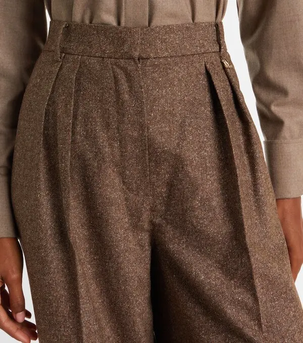 Max Mara Brava Wool And Silk-blend Wide-leg Trousers