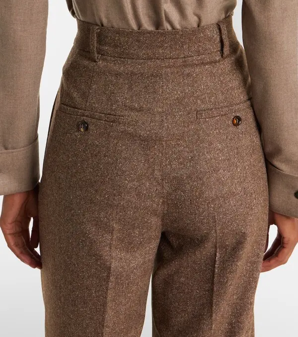 Max Mara Brava Wool And Silk-blend Wide-leg Trousers