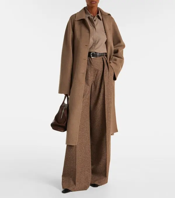 Max Mara Brava Wool And Silk-blend Wide-leg Trousers