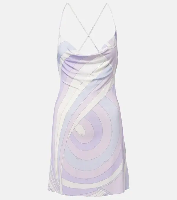 Emilio Pucci Iride Satin Jersey Mini Dress - Multicoloured