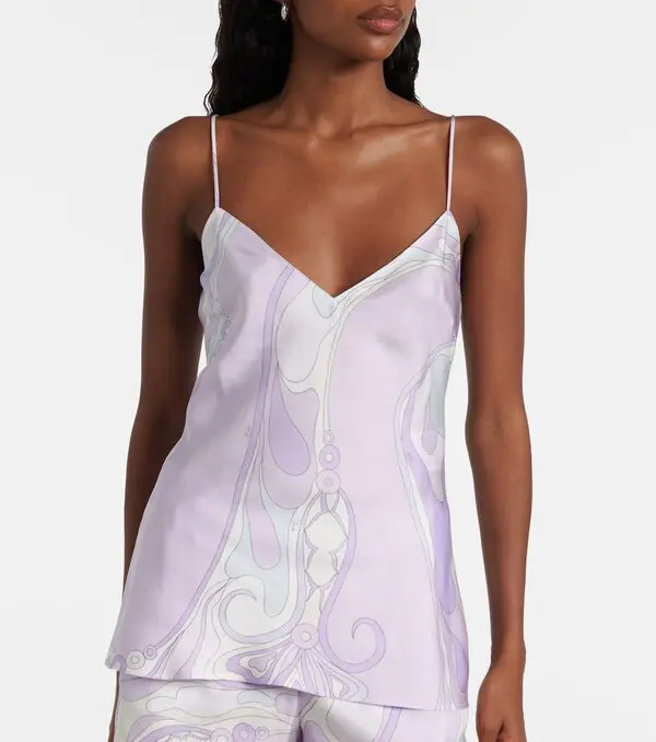 Emilio Pucci Orchidee Silk Satin Camisole