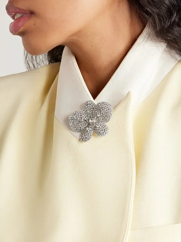 JENNIFER BEHR Kiarra Rhodium-plated Crystal Brooch