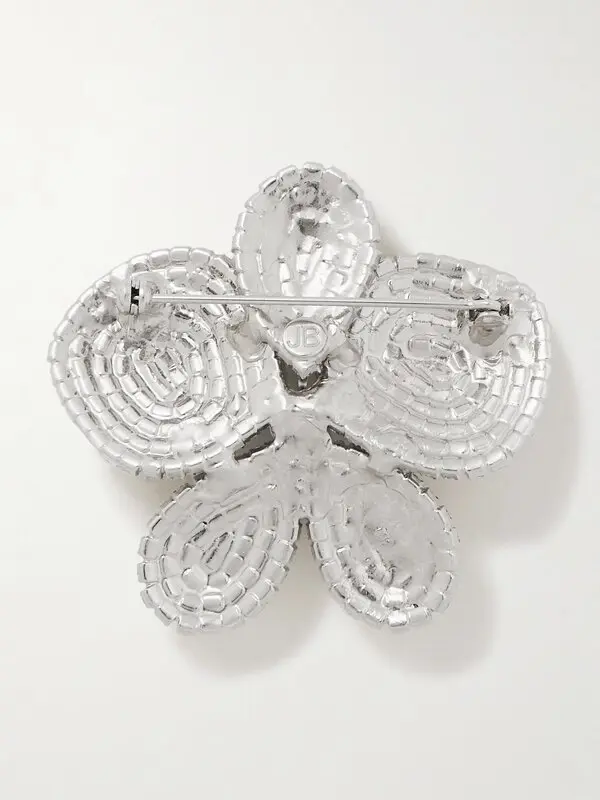 JENNIFER BEHR Kiarra Rhodium-plated Crystal Brooch