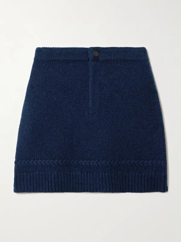 Guest In Residence Cashmere And Wool-blend Mini Skirt - Blue