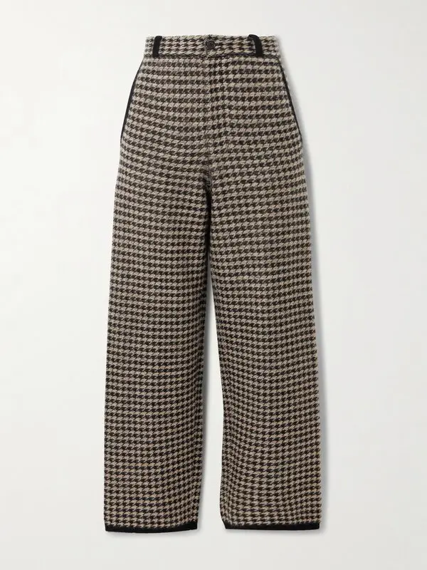 Guest In Residence Houndstooth Cashmere Trousers - Brown