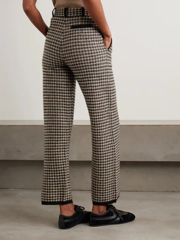 Guest In Residence Houndstooth Cashmere Trousers - Brown