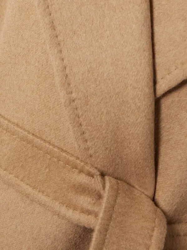 Max Mara Berard Camel Hair And Ribbed Wool Blend Coat - Brown