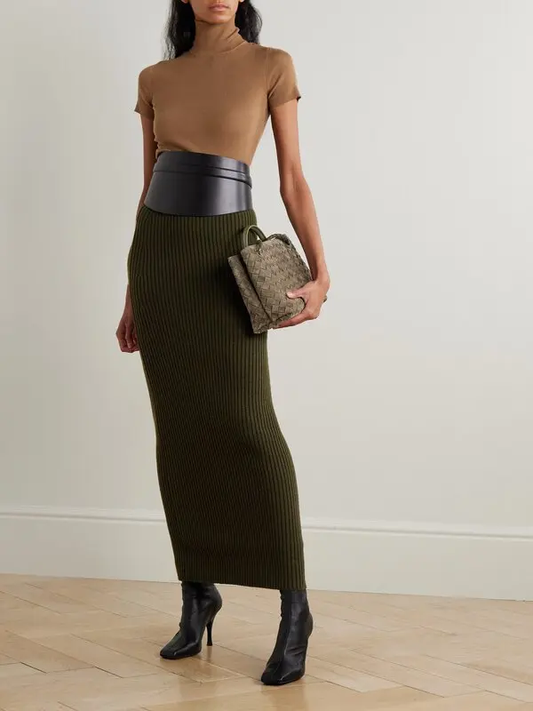 Max Mara Boris Ribbed Wool-blend Maxi Skirt