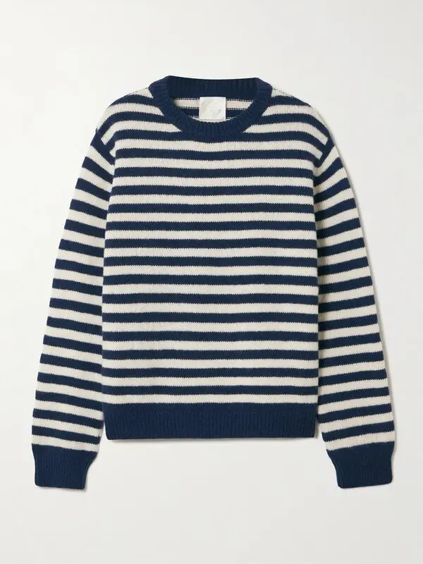 Suzie Kondi Kismet Striped Cashmere Sweater - Blue
