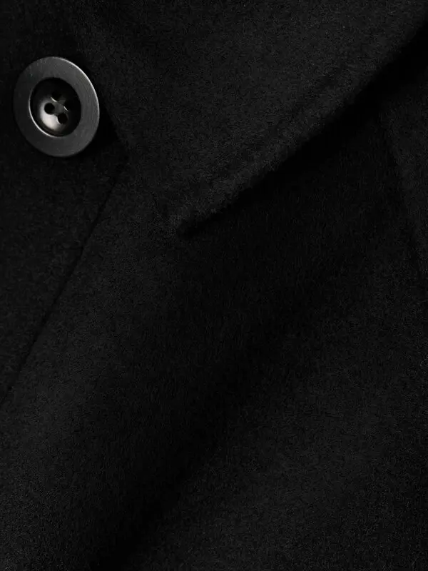 Tove Yoonmi Belted Brushed Wool-blend Coat - Black