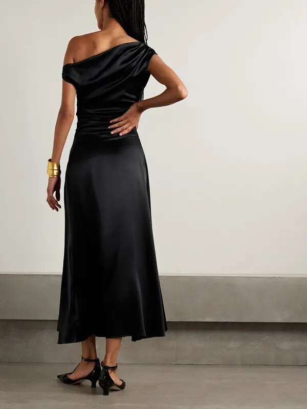 Staud Phare Draped Midi Dress