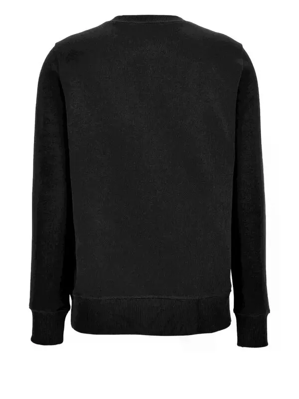 Versace Logo Embroidered Crew Neck Sweatshirt - Black