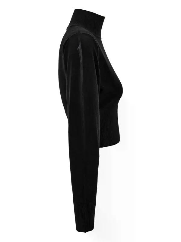 Versace High-neck Puff-sleeve Sweater