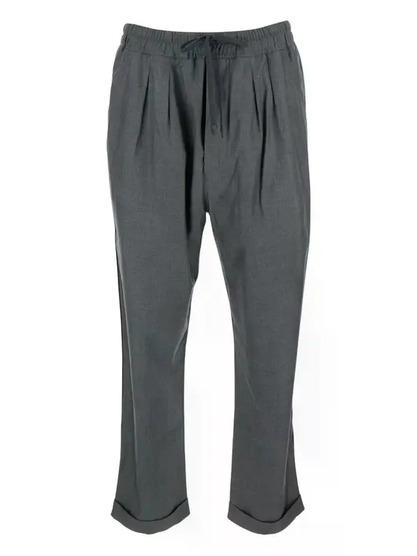 TOM FORD Pleated Drawstring Trousers - Grey