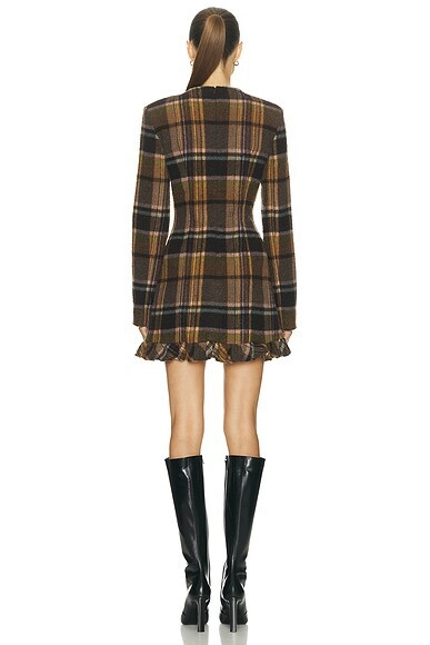 Acne Studios Delfin Plaid Mini Dress