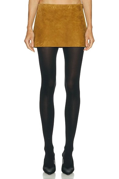 Khaite Jett Suede Skirt - Toffee