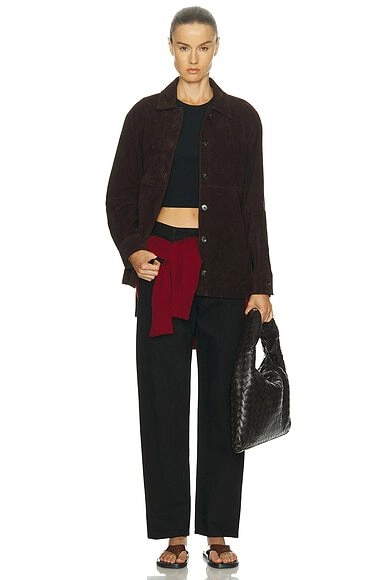 Staud Josette Suede Shirt