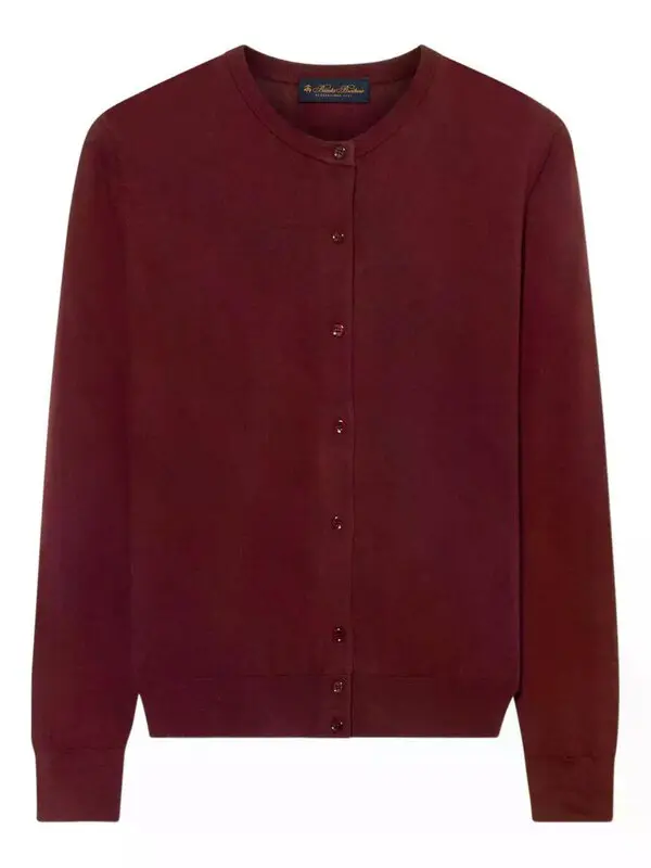 Brooks Brothers Merino Wool Crew Neck Cardigan - Red