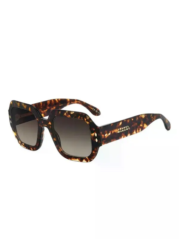 Isabel Marant Geometric Frame Tortoiseshell Sunglasses - Brown