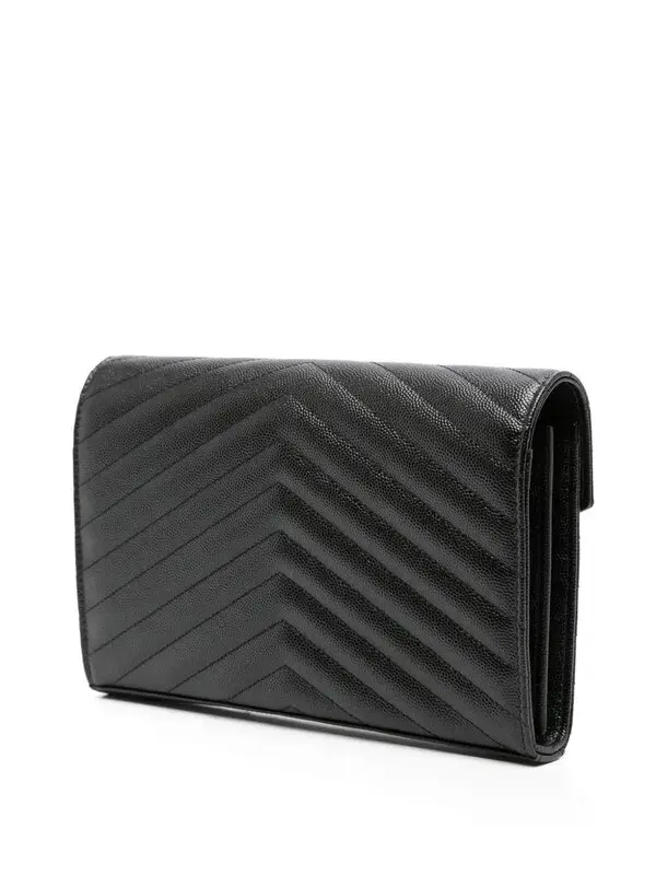 Saint Laurent Classic Cassandre Quilted Leather Clutch Bag - Black