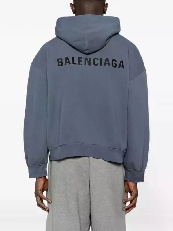 Balenciaga Logo-print Zip-up Hoodie