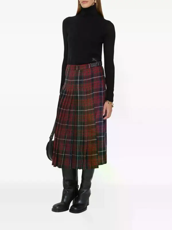 Burberry Check Wool Blend Midi Kilt