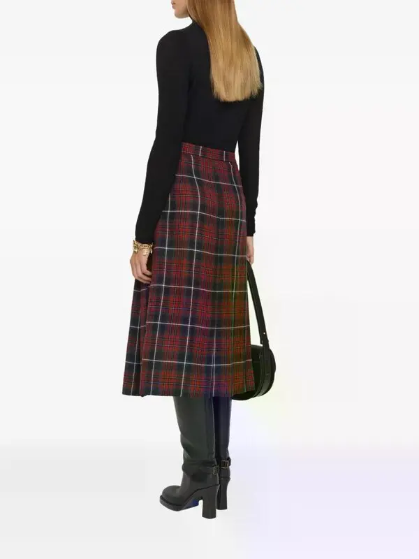 Burberry Check Wool Blend Midi Kilt
