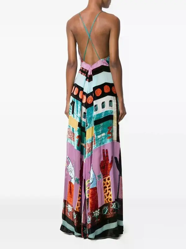 Valentino Garavani Multicolor Graphic Print Gown