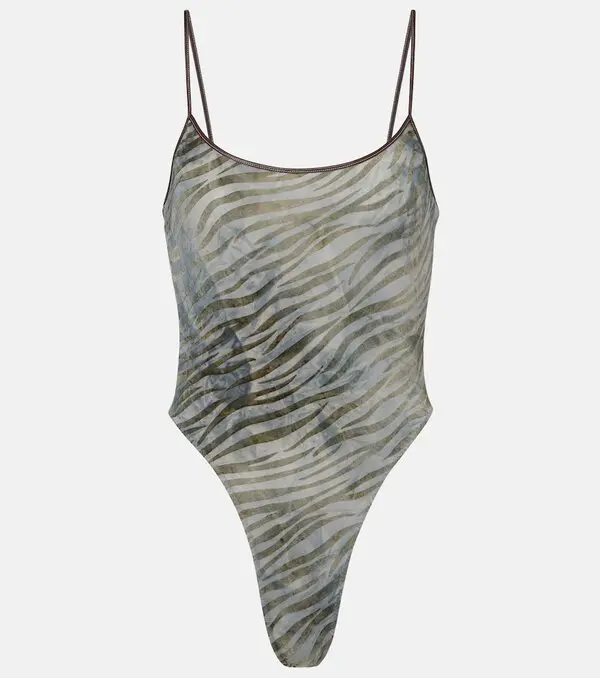 JACQUES WEI Zebra-print Bodysuit