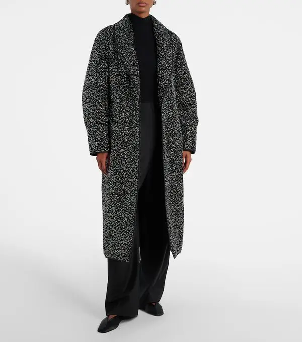 JACQUES WEI Embellished Shearling-trimmed Coat