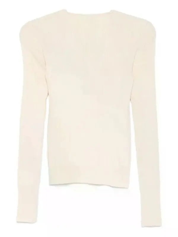 Patrizia Pepe Chain-embellished Ribbed Knit Sweater