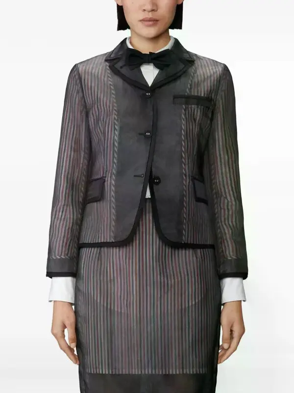 Thom Browne Striped Organza Blazer