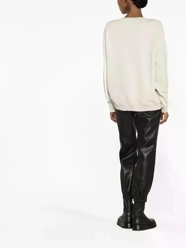 Off-White Cotton Slogan Print Sweatshirt
