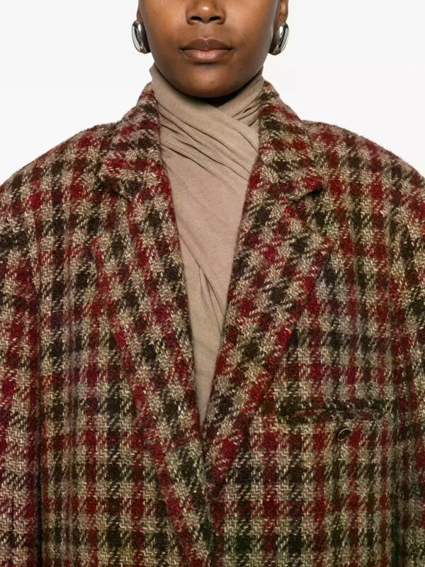 UMA WANG Checked Single-breasted Coat