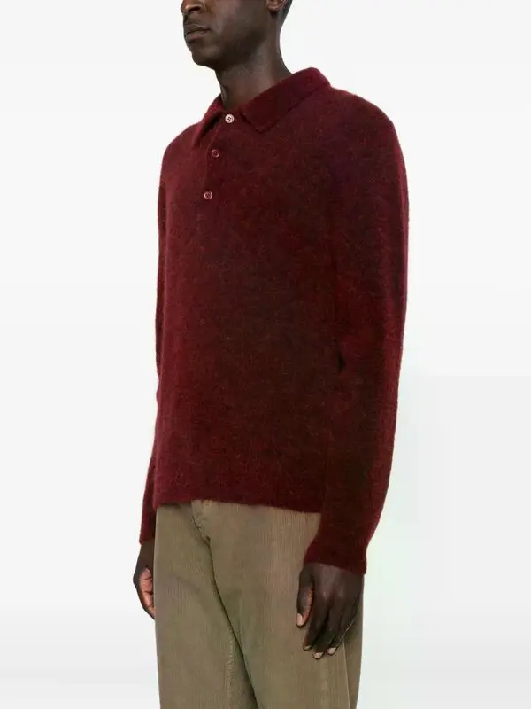 SUNFLOWER Long-sleeve Polo Shirt - Red