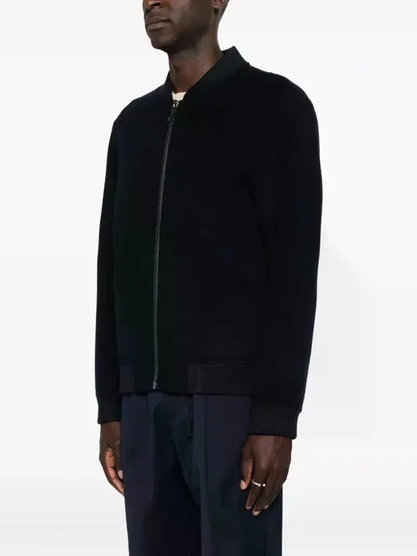 AMARANTO Zip-up Pouch Pocket Bomber Jacket - Blue