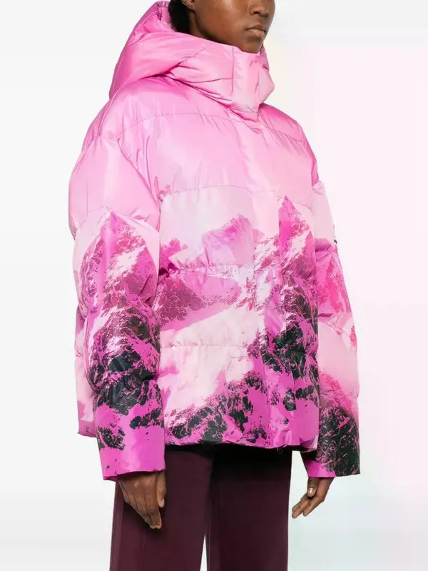 Patrizia Pepe Padded Mountain Print Jacket