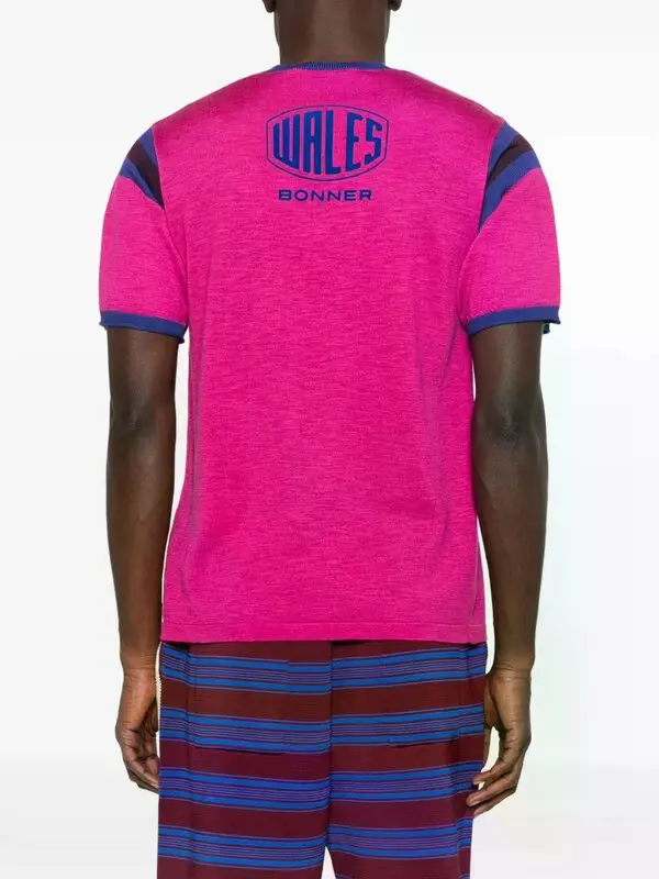 WALES BONNER Infinite Soul-flocked T-shirt - Pink