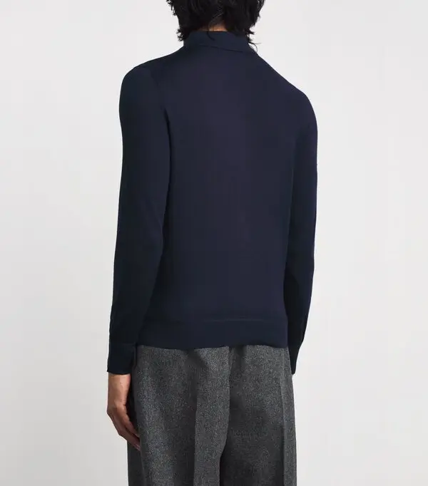 Isaia Silk-wool-cashmere Zip-up Cardigan - Navy
