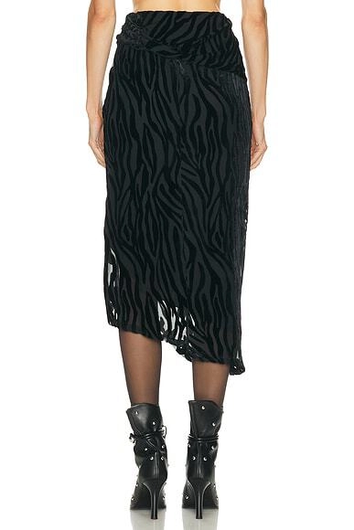 Isabel Marant Étoile Velvet Burnout Skirt With High-low Hem