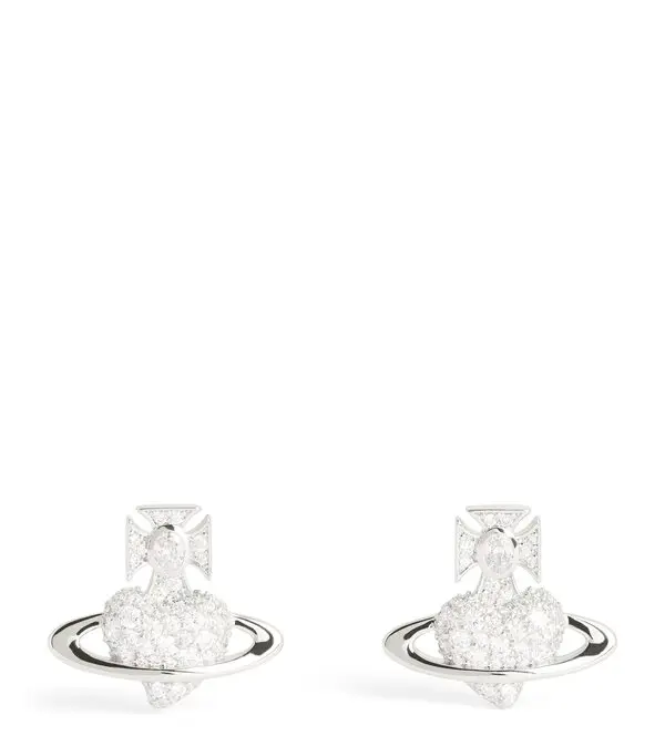 VIVIENNE WESTWOOD Embellished Heart Stud Earrings - Silver