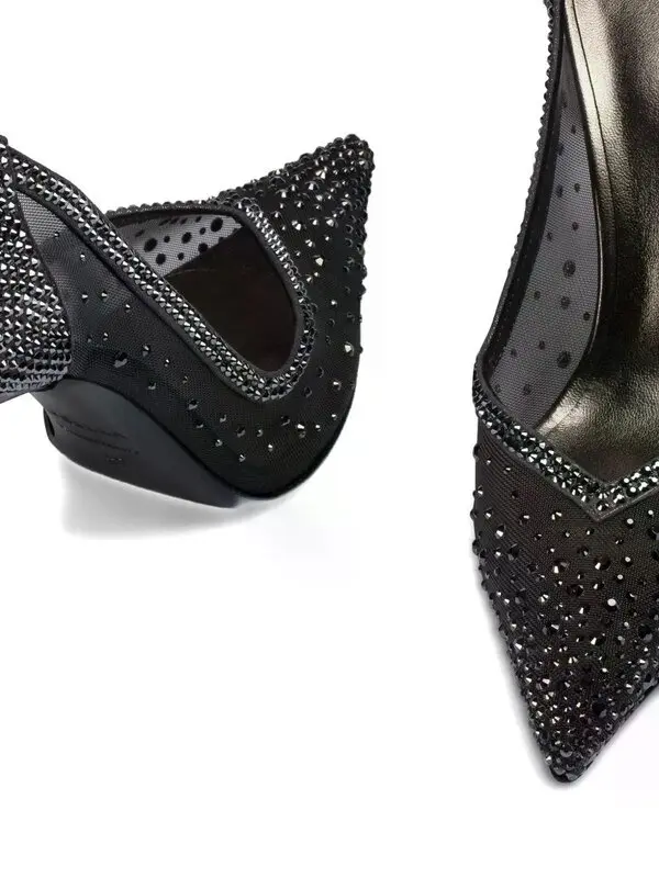 LE SILLA Nicole Crystal-embellished Mesh Pumps - Grey