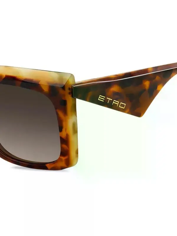 Etro Tortoiseshell Geometric Frame Sunglasses - Brown