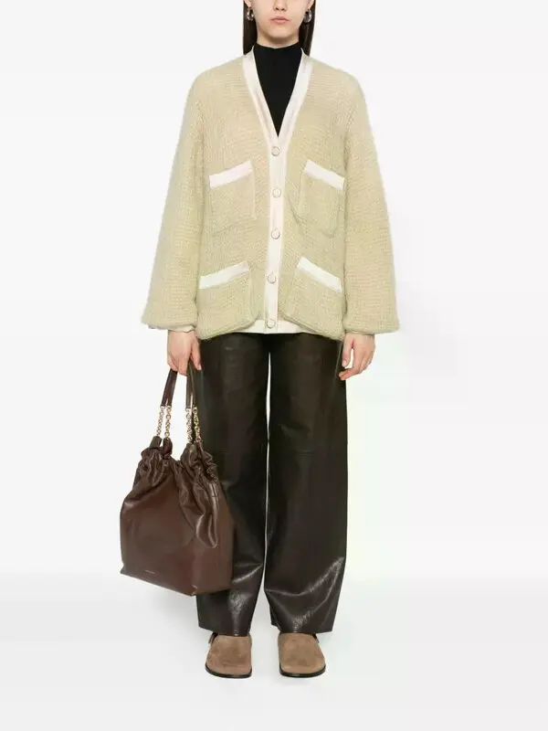 FORTE_FORTE Waffle-knit Pocket Cardigan