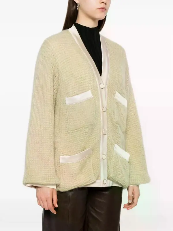 FORTE_FORTE Waffle-knit Pocket Cardigan