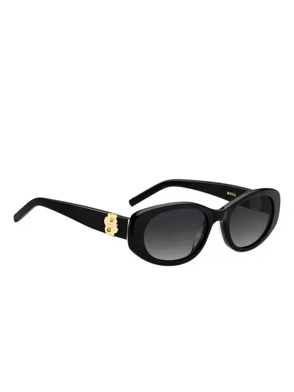 BOSS Logo-plaque Oval-frame Sunglasses
