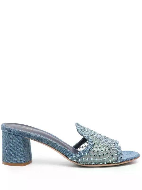 LE SILLA Gilda Mules With Crystal Embellishments - Blue