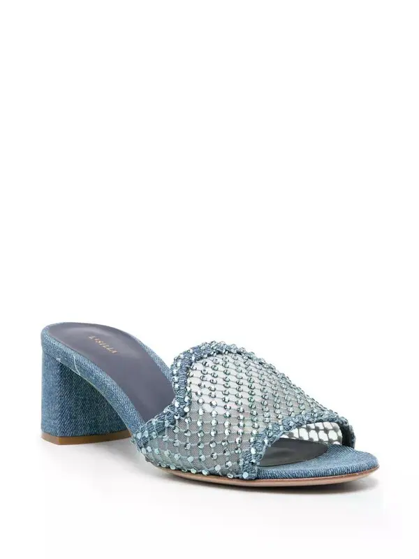 LE SILLA Gilda Mules With Crystal Embellishments