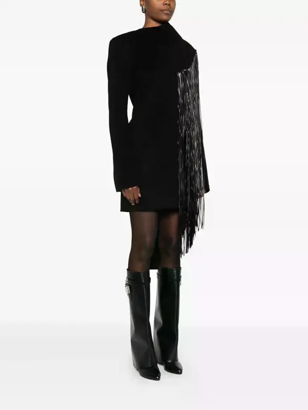 Sportmax Fringed-detail Paneled Dress - Black