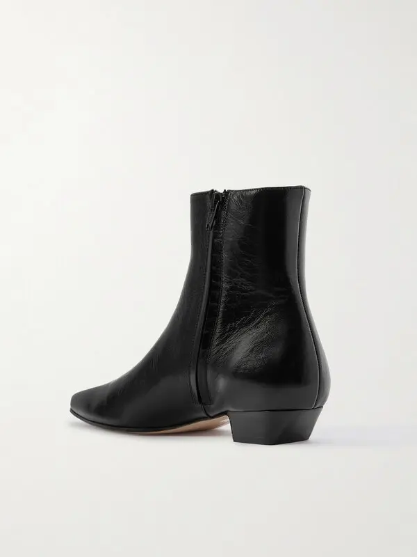 JAMIE HALLER Lennon Leather Ankle Boots - Black